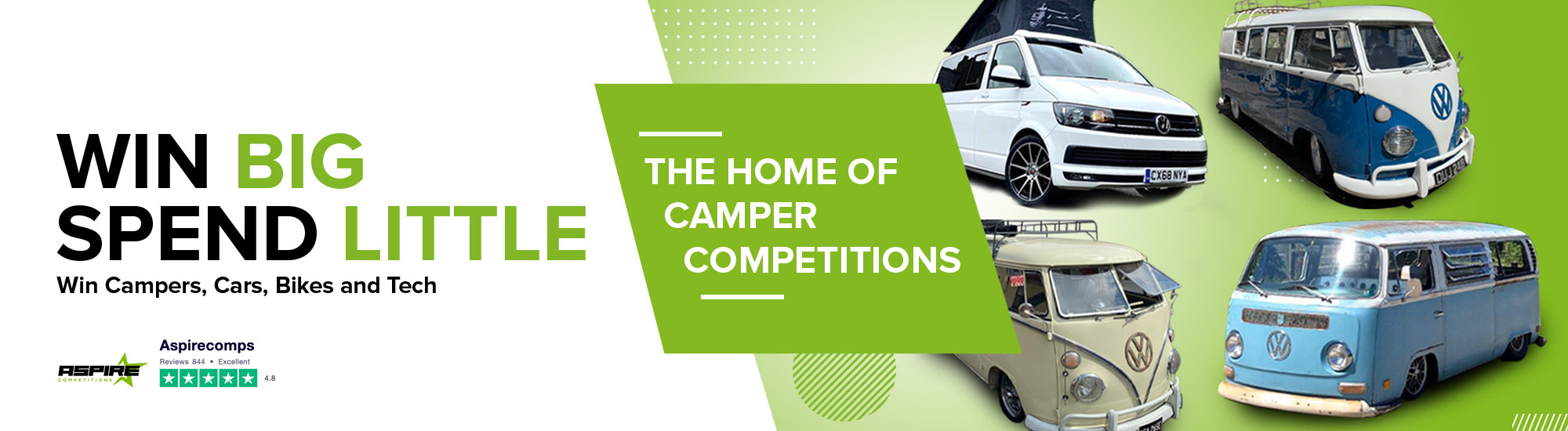 Aspire competitions. Win Big, Spend Little · Aspire comps